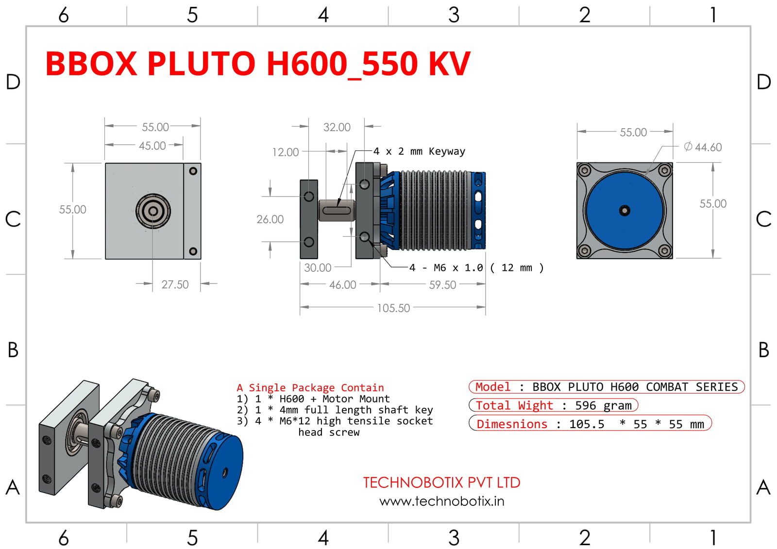 FLASH HOBBY H600 bldc motor